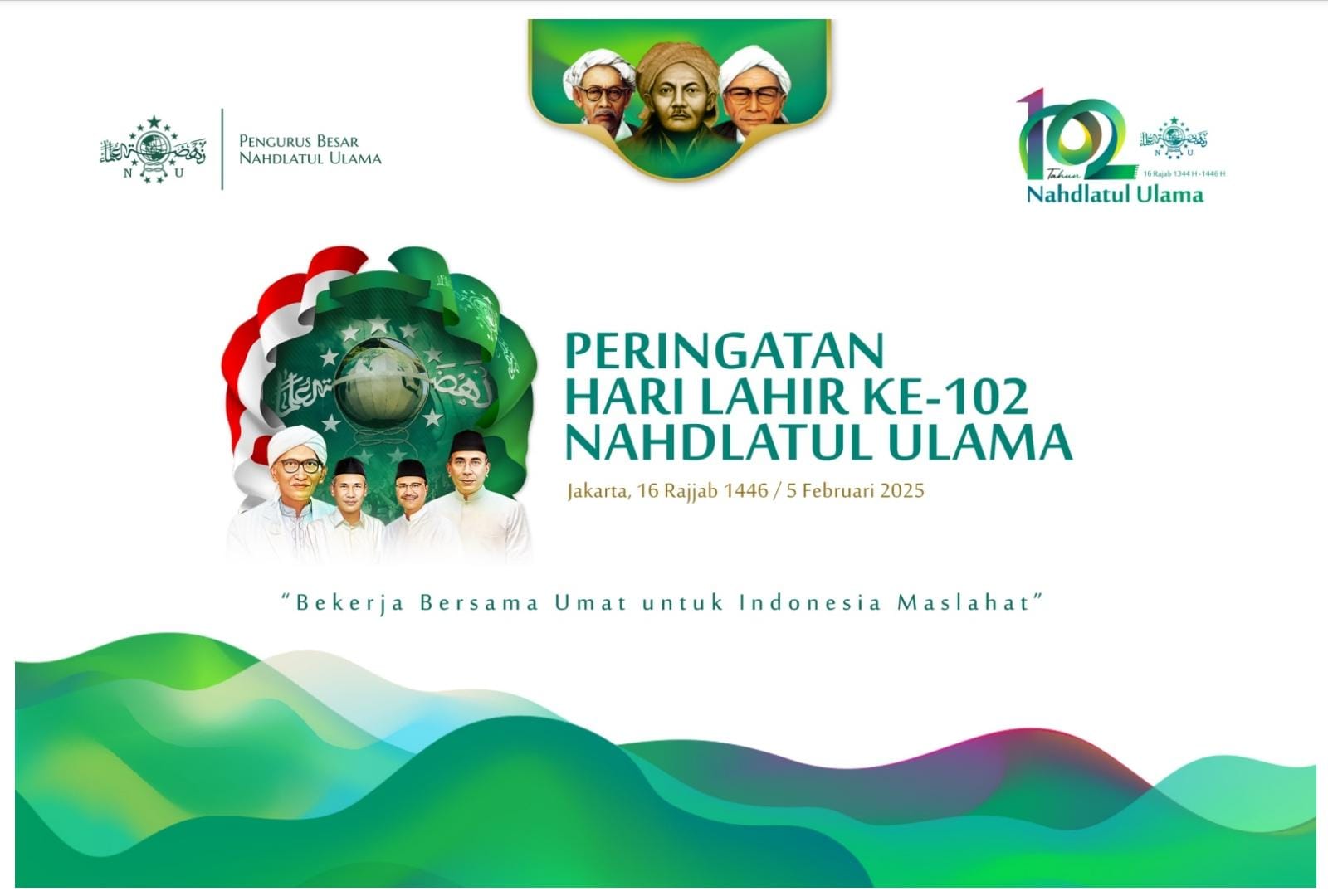 Harlah ke 102 NU: Makna Logo, Kick Off dan Link Download Logo ...
